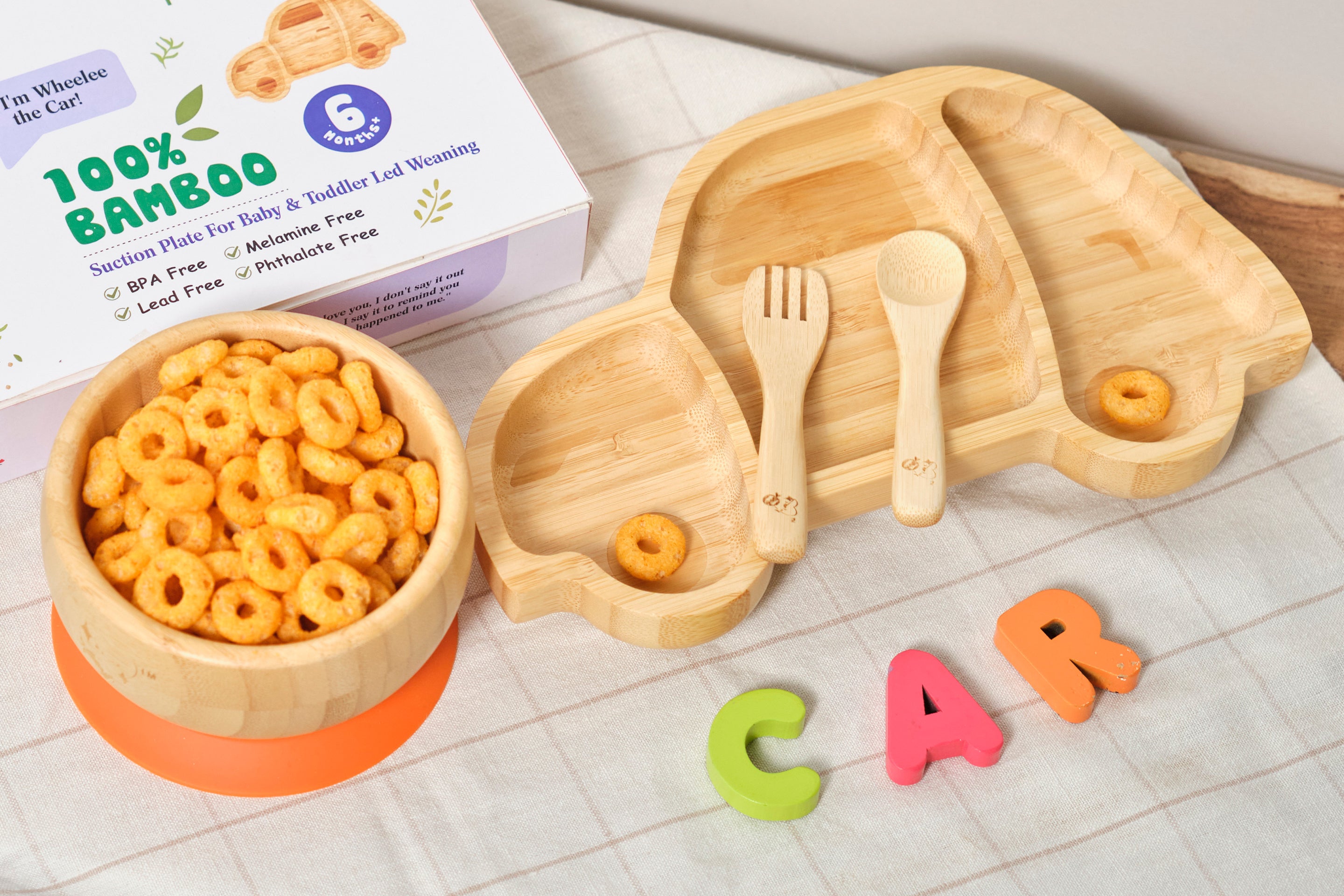 Purely Mama | Bamboo Suction Plates, Bowls & Cups for Babies 6–24M